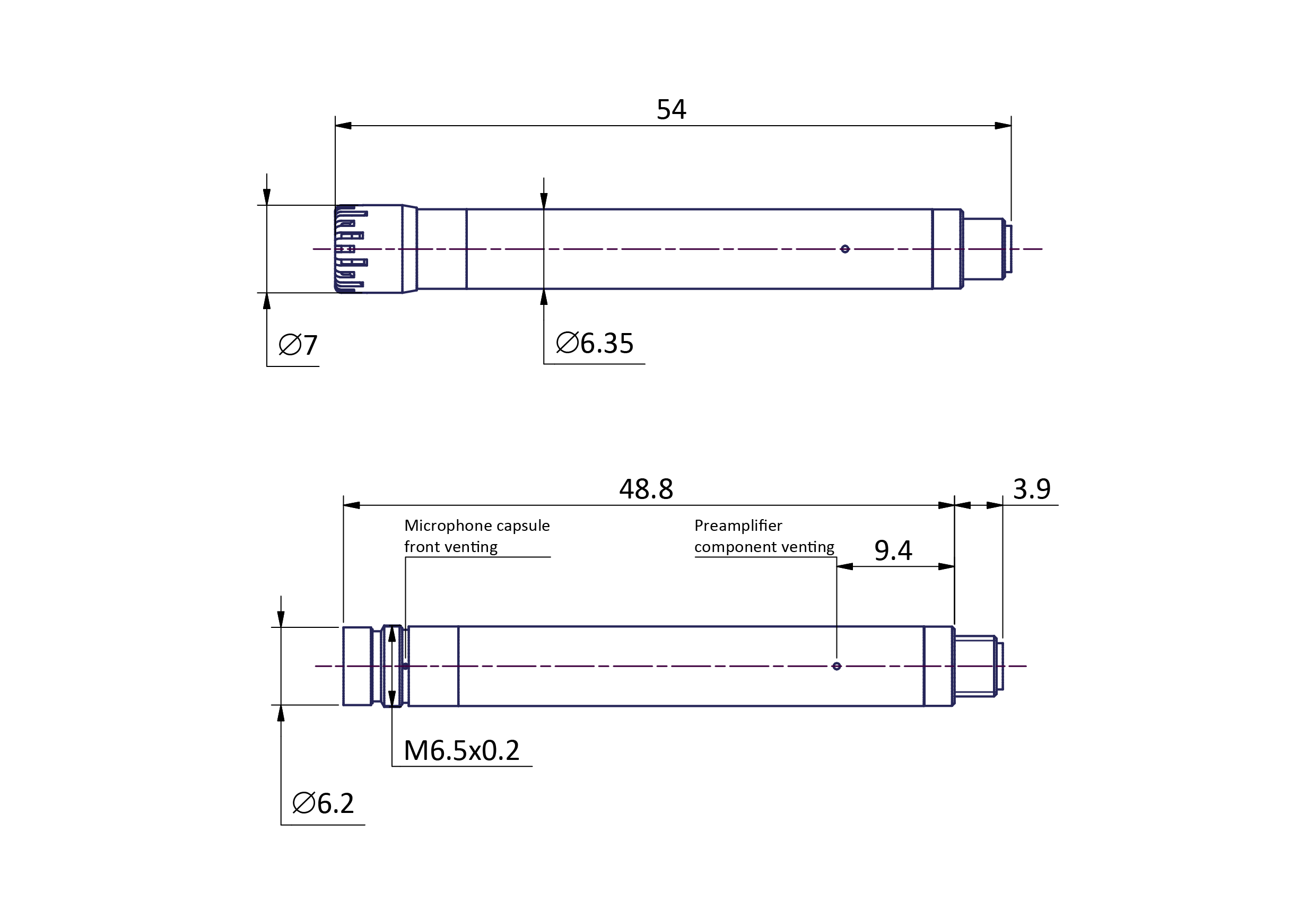 GRAS 46BL-1-FV 1/4" CCP Pressure Standard Microphone Set, High ...